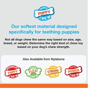 Nylabone Puppy Chew Toy & Treat Starter Pack - Puppy Chew Toys for Teething - Long Lasting Puppy Chew Treat - Puppy Supplies - Chicken & Bacon Flavor, Small (3 Count)