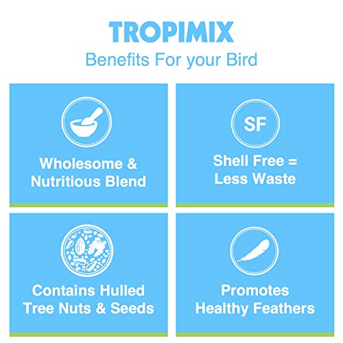 Tropimix Bird Food, Large Parrot Food with Seeds, Fruit, Nuts, Vegetables, Grains, and Legumes, Enrichment Food, 20 lb Bag