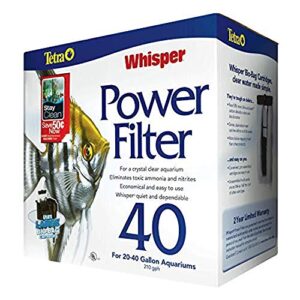 tetra whisper power filter for aquariums, 3 filters in 1, up to 40-gallons