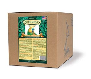 lafeber's tropical fruit nutri-berries pet bird food, made with non-gmo and human-grade ingredients, for parrots, 20 lb