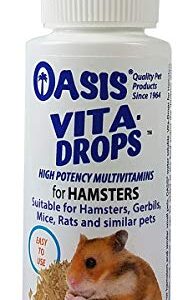 Oasis Hamster Vita-Drops All-in-1 Multivitamins - Daily Vitamin Supplement Supports Healthy Bones & Teeth, Joints & Digestion, Promotes Healthy Skin Coat, Orange Flavor, 2-Ounces