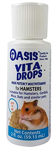 Oasis Hamster Vita-Drops All-in-1 Multivitamins - Daily Vitamin Supplement Supports Healthy Bones & Teeth, Joints & Digestion, Promotes Healthy Skin Coat, Orange Flavor, 2-Ounces