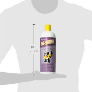 De-Skunk Odor Destroying Shampoo for Dogs, 32 oz. – Formulated with Powerful De-Greasers, Skunk Odor Remover for Pets, Carpet, Furniture and More – Removes Skunk Smell Fast, Clear, (FG00065)