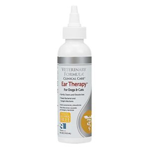 veterinary formula clinical care ear therapy, 4 oz. – cat and dog ear cleaner to help soothe itchiness and cleans the ear canal from debris and buildup that may cause infection