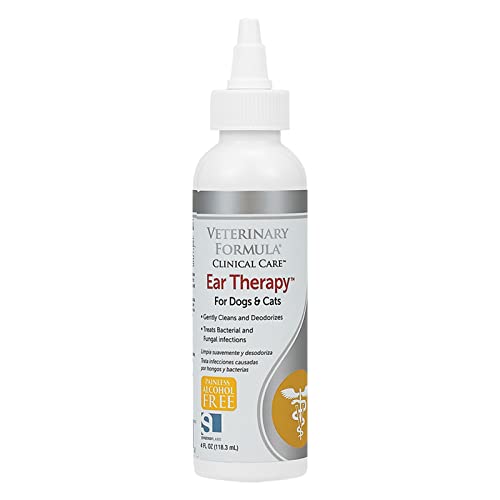 Veterinary Formula Clinical Care Ear Therapy, 4 oz. – Cat and Dog Ear Cleaner to Help Soothe Itchiness and Cleans The Ear Canal from Debris and Buildup That May Cause Infection