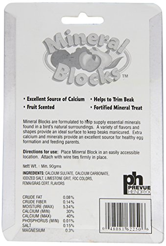 Prevue Pet Products Fruit Bird Mineral Blocks Assorted Styles and Colors Sold Individually