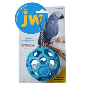 jw pet company activitoys hol-ee roller parrot toy, 4 inch diameter (colors vary )