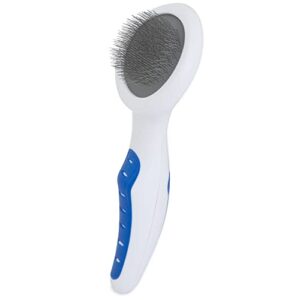 petmate gripsoft cat brush, white/ blue, one size