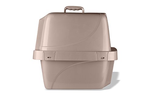 Van Ness Pets Odor Control Large Enclosed Sifting Cat Pan with Odor Door, Hooded, Beige, CP66