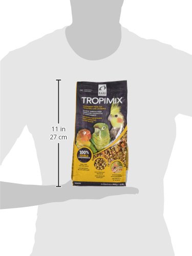 Hagen Tropimix Enrichment Food for Cockatiels & Lovebirds, 2 lb. - HARI Parrot Food with Seeds, Fruit, Nuts, Vegetables, Grains, and Legumes