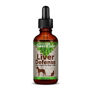 animal essentials liver defense liver support for dogs & cats, 1 fl oz - made in usa, dandelion & milk thistle