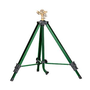 orbit 58308z brass impact sprinkler on tripod base, green