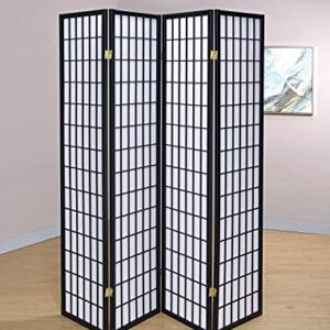 4-Panel Folding Screen Black and White 4624