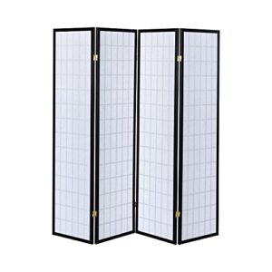 4-Panel Folding Screen Black and White 4624