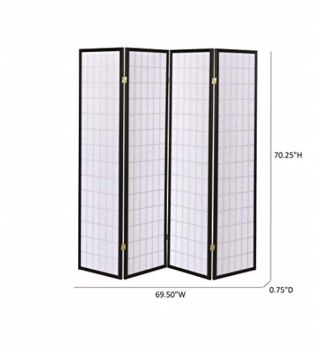 4-Panel Folding Screen Black and White 4624