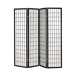 4-Panel Folding Screen Black and White 4624