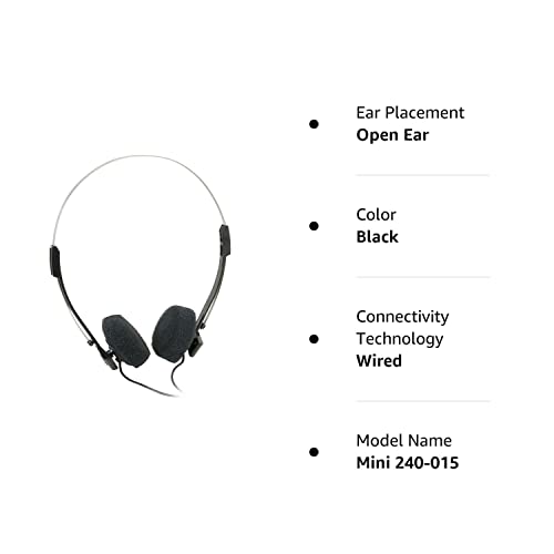 Parts Express Mini Stereo Lightweight Headphones with 4 ft. Cord