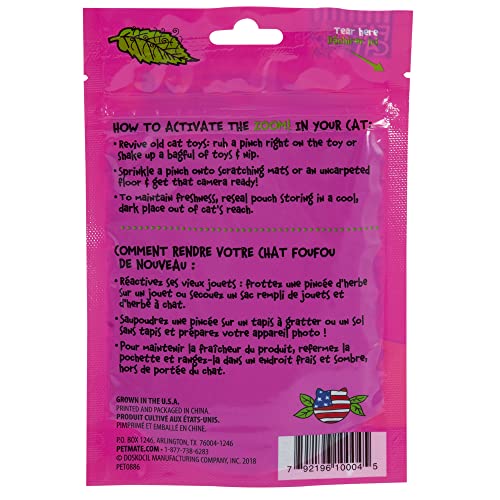 FAT CAT Organic Catnip - Hoots Zoom Around the Room Catnip - Grown & Harvested in USA 0.5oz pouch