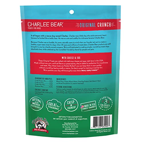 Charlee Bear Original Dog Treats, Cheese and Egg, 16 oz