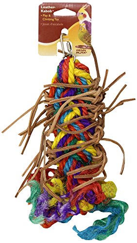 Penn-Plax Leather Kabob Bird Toy for Medium Sized Birds (BA821)