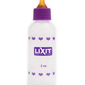 Lixit Nursing Bottle Kits for Puppies, Kittens, Guinea Pigs, Ferrets, Rabbits, Raccoons, Squirrels and Other Pets That Need Hand Feeding (2 Ounce (Pack of 1), Clear)