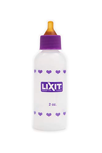 Lixit Nursing Bottle Kits for Puppies, Kittens, Guinea Pigs, Ferrets, Rabbits, Raccoons, Squirrels and Other Pets That Need Hand Feeding (2 Ounce (Pack of 1), Clear)