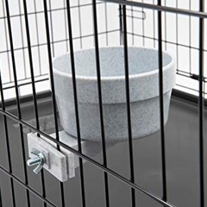 Lixit Quick Lock Removable Dog Kennel Bowls for Wire and Soft Sided Crates (20oz Wire Crate, Granite)