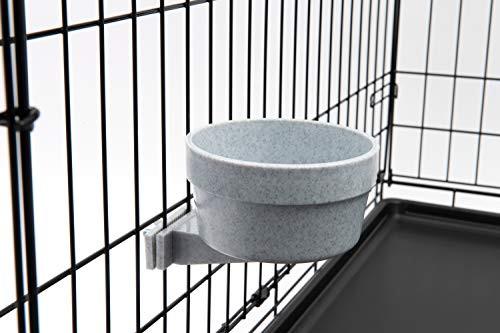 Lixit Quick Lock Removable Dog Kennel Bowls for Wire and Soft Sided Crates (20oz Wire Crate, Granite)