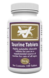 petag taurine tablets for cats - highly palatable taurine supplement for cats of all ages - 250 mg - 100 count