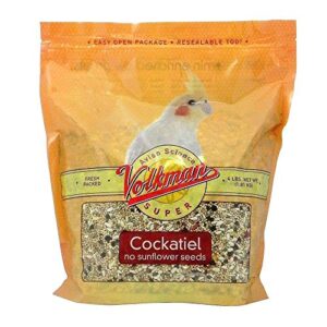 volkman avian science super cockatiel no sunflower bird food 4 lb