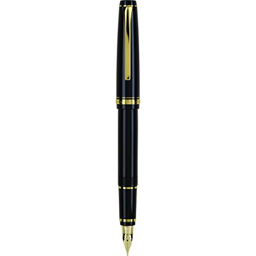 PILOT Namiki Falcon Collection Fountain Pen, Black Barrel with Gold Accents, Soft Fine Nib (60152)