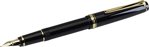 PILOT Namiki Falcon Collection Fountain Pen, Black Barrel with Gold Accents, Soft Fine Nib (60152)