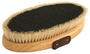 desert equestrian inc - horsehair english body brush- white/hunter green 7.5 inch