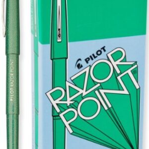 PILOT Razor Point Fine Line Marker Stick Pens, Ultra-Fine Point (0.3mm) Green Ink, 12-Pack (11007)