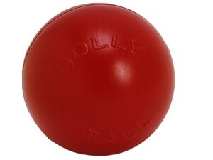 jolly pets push-n-play ball dog toy, 10 inches/large, red (310 rd)