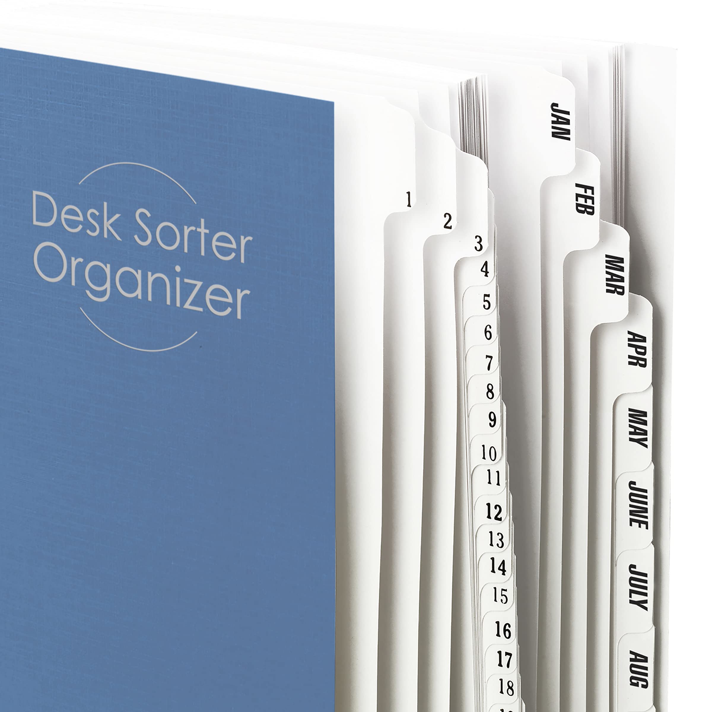 Smead Desk File/Sorter, Daily (1-31) and Monthly (Jan-Dec), 43 Dividers, Letter Size, Dark Blue (89235)