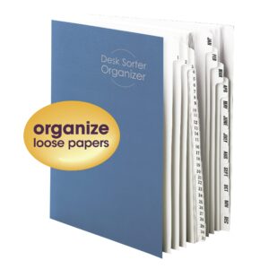 Smead Desk File/Sorter, Daily (1-31) and Monthly (Jan-Dec), 43 Dividers, Letter Size, Dark Blue (89235)