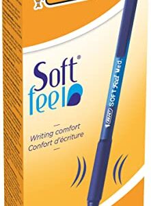 BIC Soft Feel Retractable Ballpoint Pen, Medium Point, Blue, 12-Count