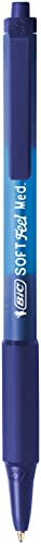 BIC Soft Feel Retractable Ballpoint Pen, Medium Point, Blue, 12-Count