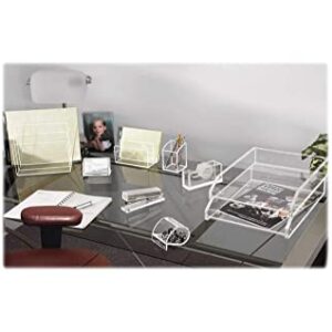 Kantek Clear Acrylic Double Letter Tray, 2 Tier Stackable Desk Organizer, Front loading, 10.6" x 13.9" x 4.8", Non-Skid Feet, Office Organizer, Desk Accessory