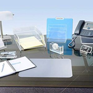 Kantek Clear Acrylic Double Letter Tray, 2 Tier Stackable Desk Organizer, Front loading, 10.6" x 13.9" x 4.8", Non-Skid Feet, Office Organizer, Desk Accessory