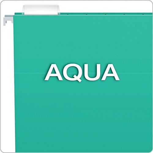 Pendaflex Recycled Hanging Folders, Letter Size, Aqua, 1/5 Cut, 25/BX (81616)