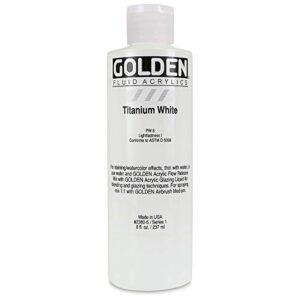 8 oz fluid acrylic color paint color: titanium white