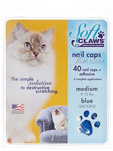 soft claws for cats - cls (cleat lock system), size medium, color blue