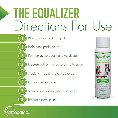 Vetoquinol Equalizer Pet Carpet Cleaner, Stain Remover & Odor Eliminator, Carpet Spot Cleaner, 20oz