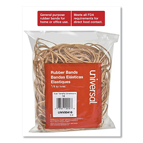 Universal UNV00416 Rubber Bands, Size 16, 2-1/2 X 1/16, 475 Bands/1/4lb (475/Pack)