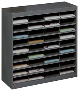 safco products 9221blr paper & literature organizer classroom mailbox & cubby 36 compartment, commercial-grade steel construction warehouse, office, mailrooms, classrooms. black powder coat finish