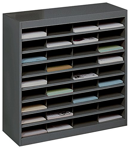 Safco Products 9221BLR Paper & Literature Organizer Classroom Mailbox & Cubby 36 Compartment, Commercial-Grade Steel Construction Warehouse, Office, Mailrooms, Classrooms. Black Powder Coat Finish