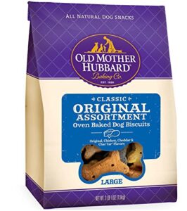 old mother hubbard by wellness classic original mix natural dog treats, crunchy oven-baked biscuits, ideal for training, large size, 3.5 pound bag