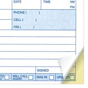 Rediform Telephone Message Book, Two-Part Carbonless, 5 x 2.75, 4 Forms/Sheet, 400 Forms Total